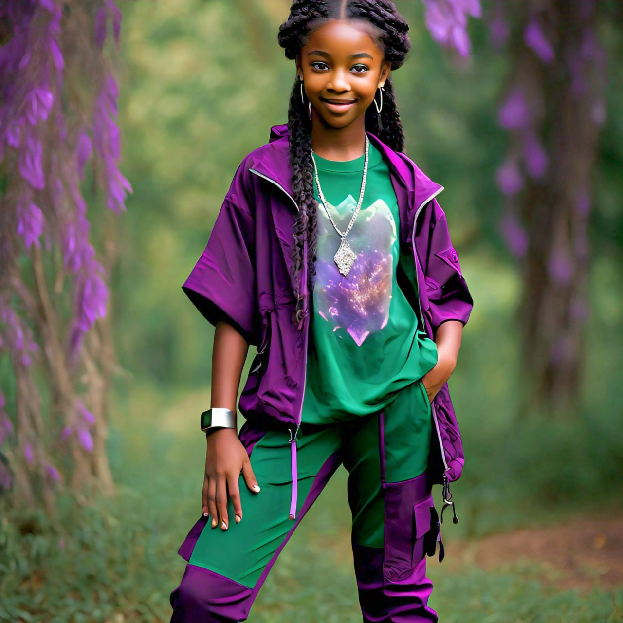 Green & Amethyst: Nature Meets Gemstone Beauty - Clothes Color Guide