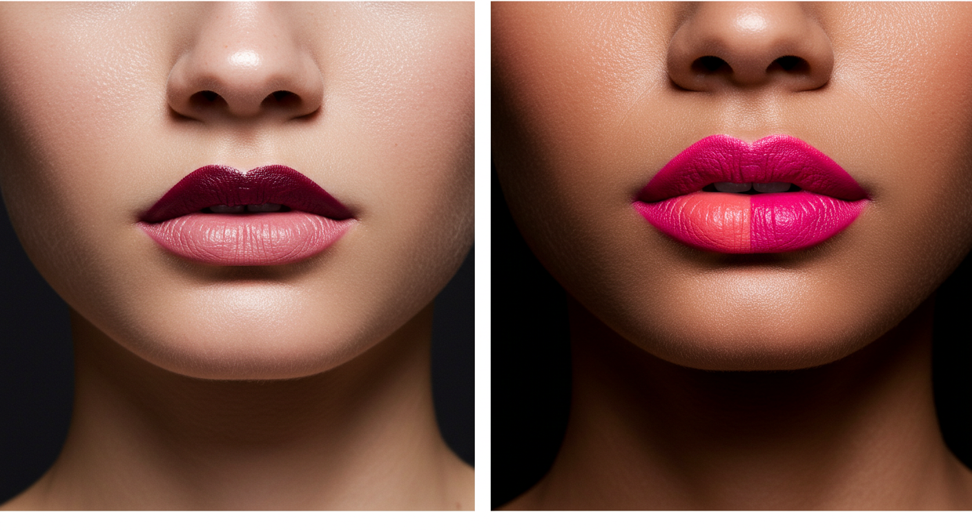 Two-Tone Lips: A Playful Twist to Your Usual Routine - Clothes Color Guide